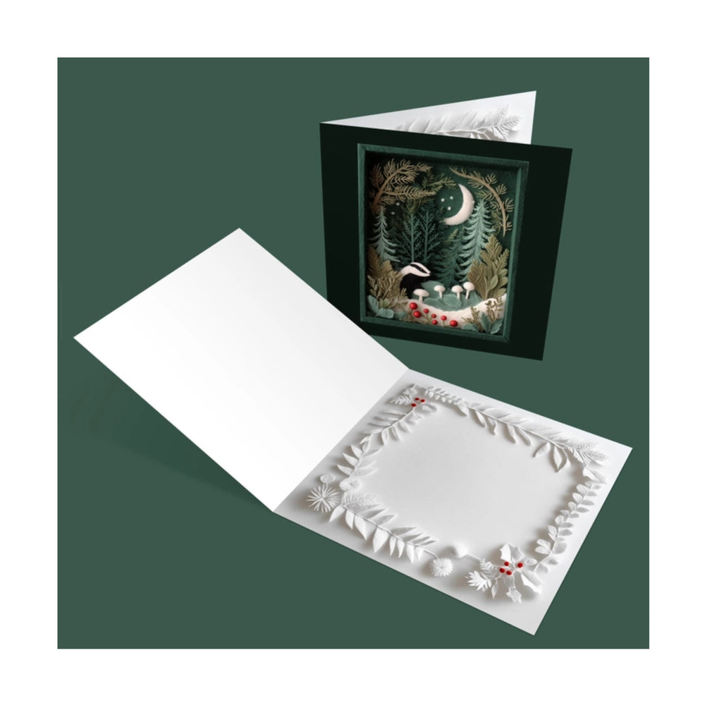 Badger & Moon Christmas Shadow Box Card – Harbour Lane Studio