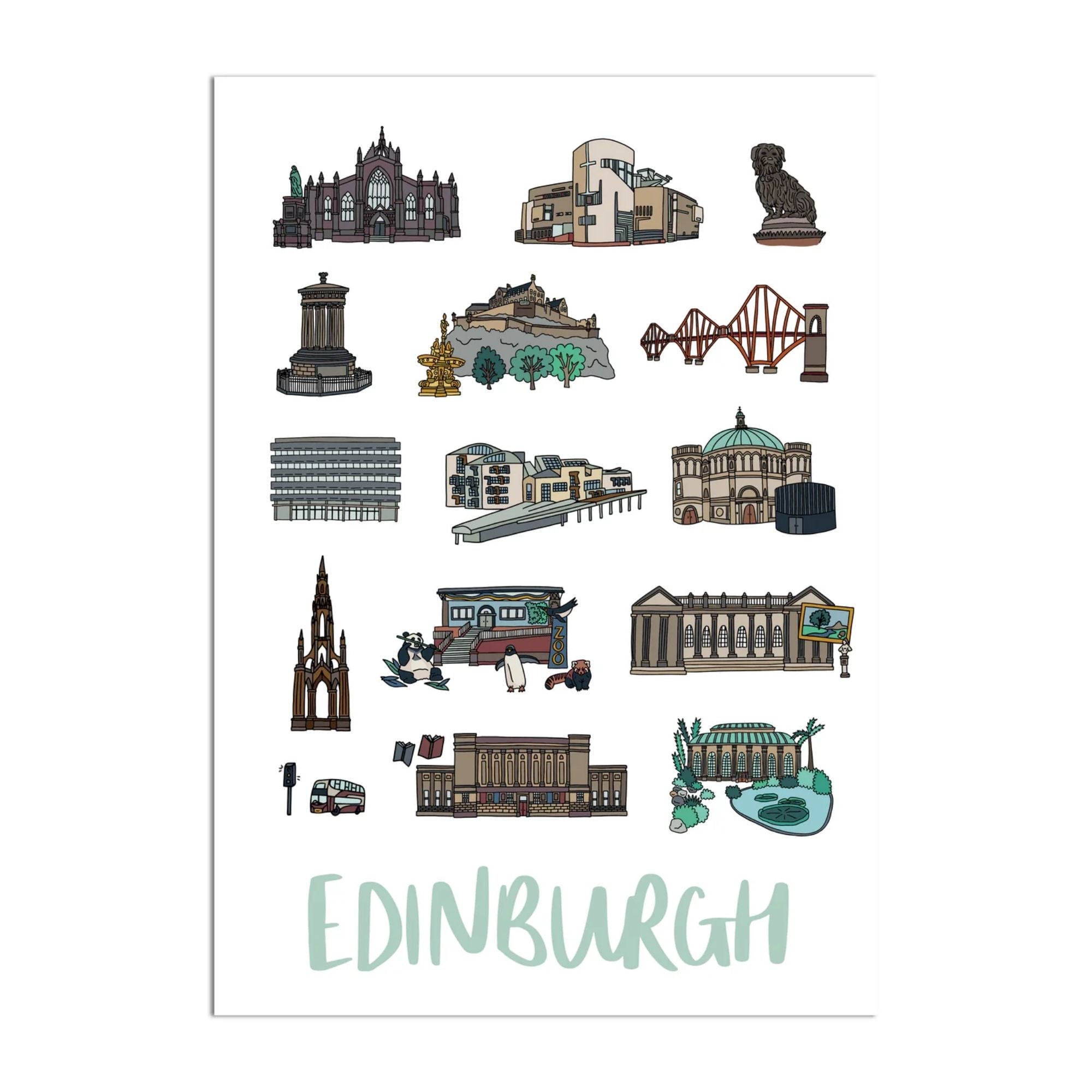 Edinburgh Icons Print – Harbour Lane Studio