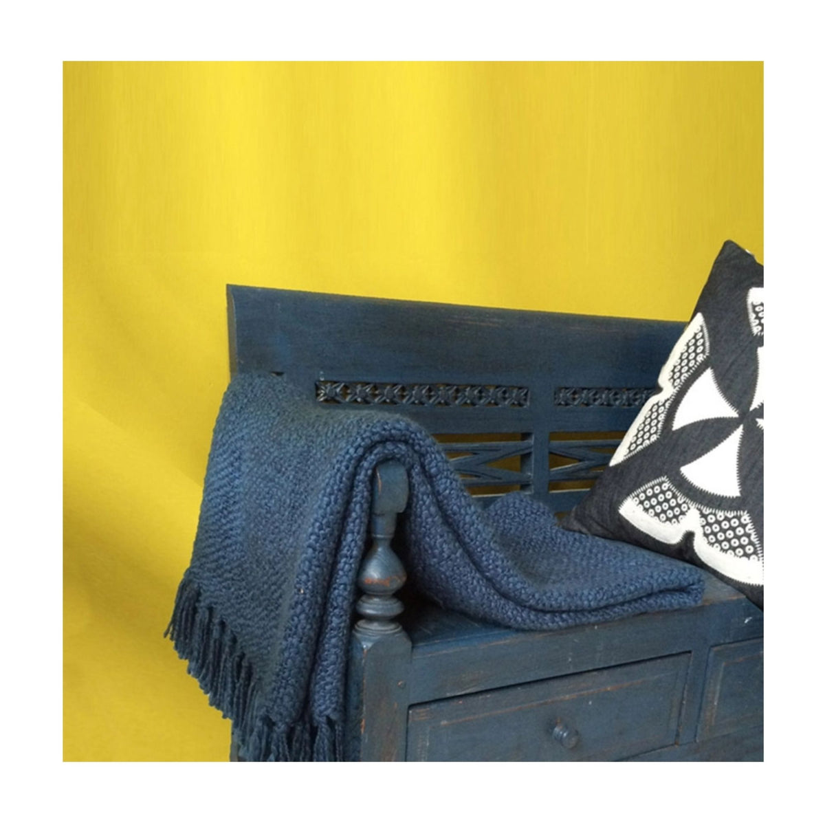 Indigo Solid Throw – Harbour Lane Studio