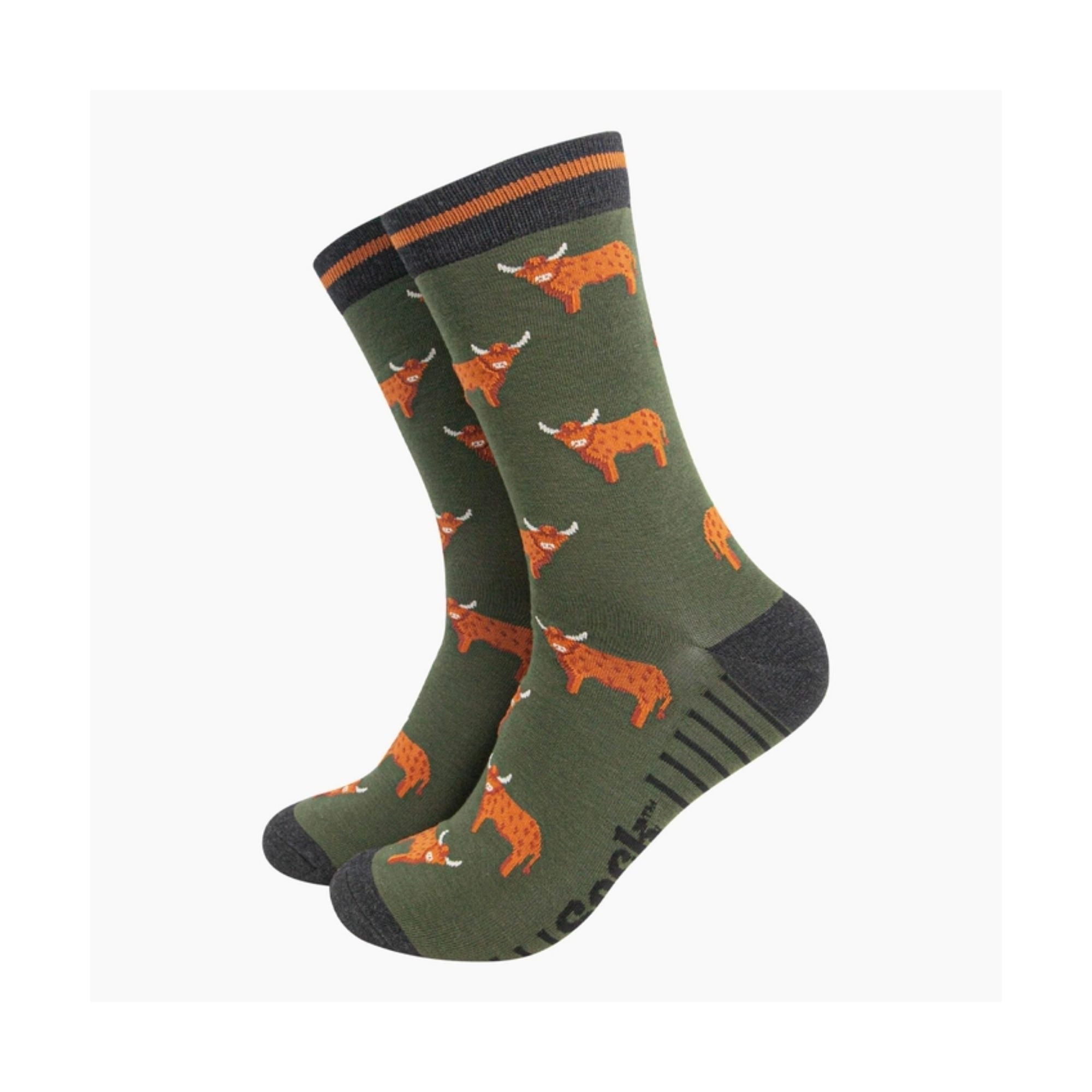 Khaki Highland Cow Socks – Harbour Lane Studio