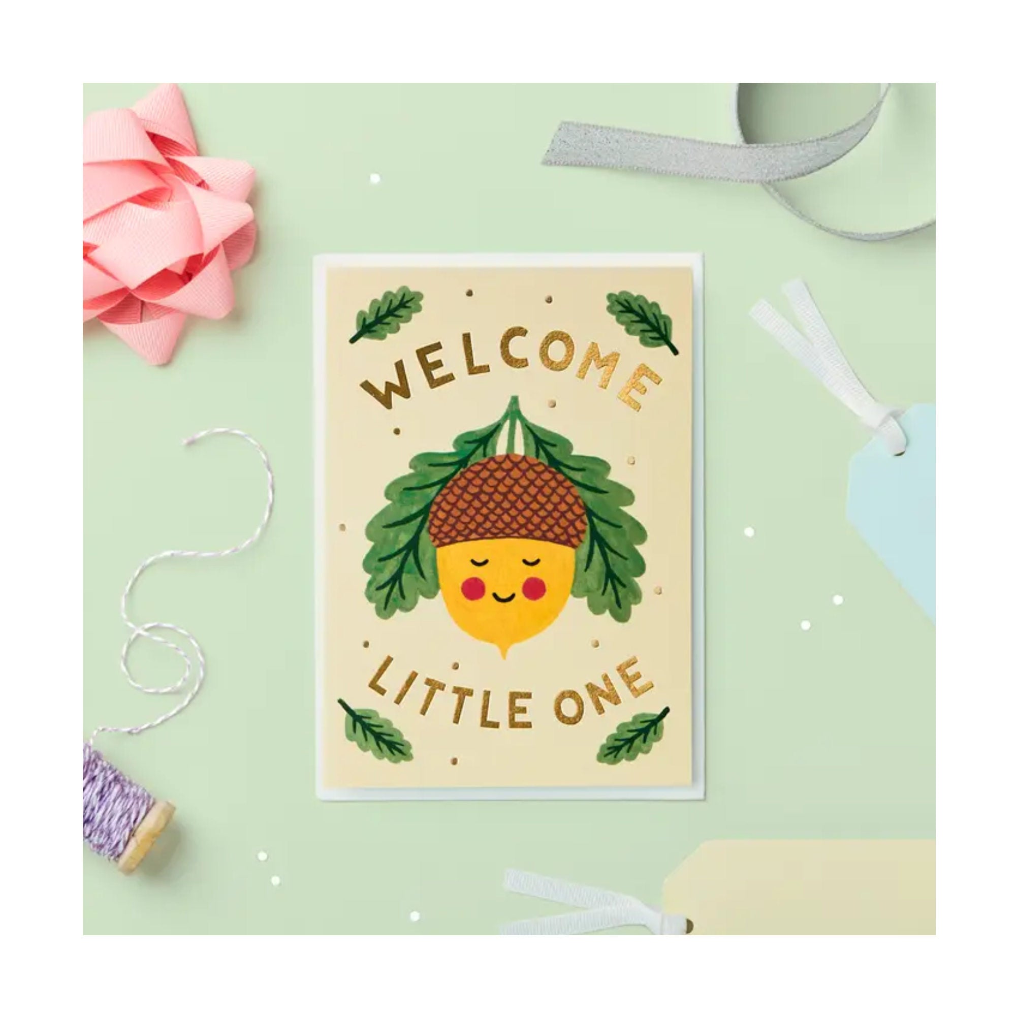 Welcome Little One Acorn Card – Harbour Lane Studio