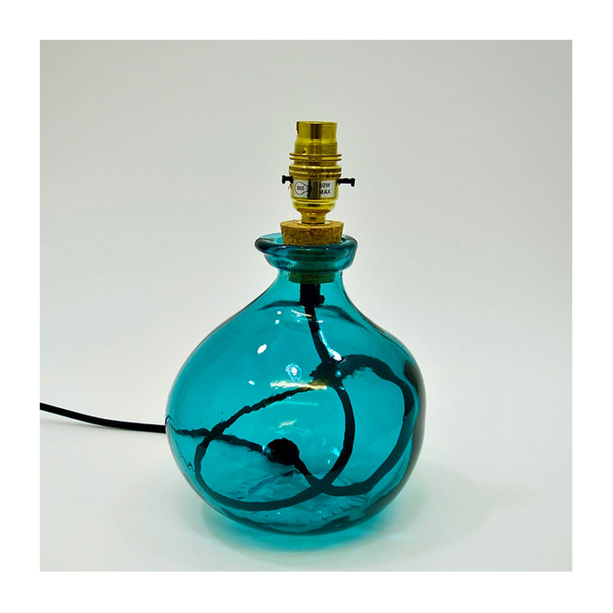 Ocean Blue Small Glass Table Lamp – Harbour Lane Studio