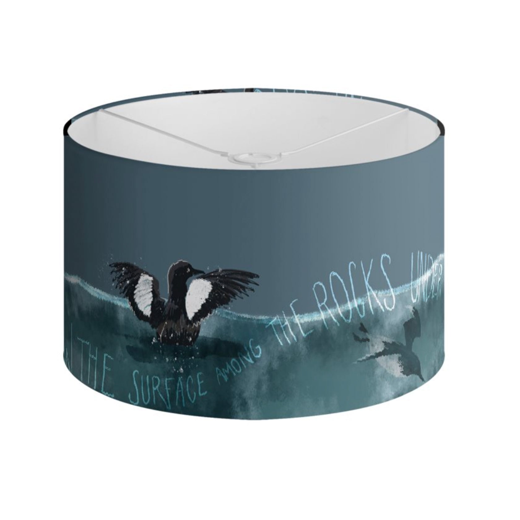 Black Guillemot Lampshade – Harbour Lane Studio
